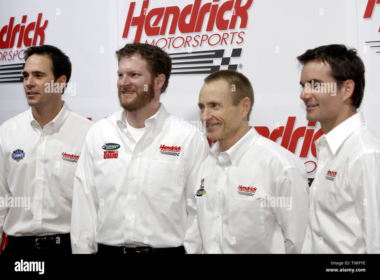 (L to R) Jimmie Johnson, Dale Earnhardt Jr., Mark Martin and Jeff ...