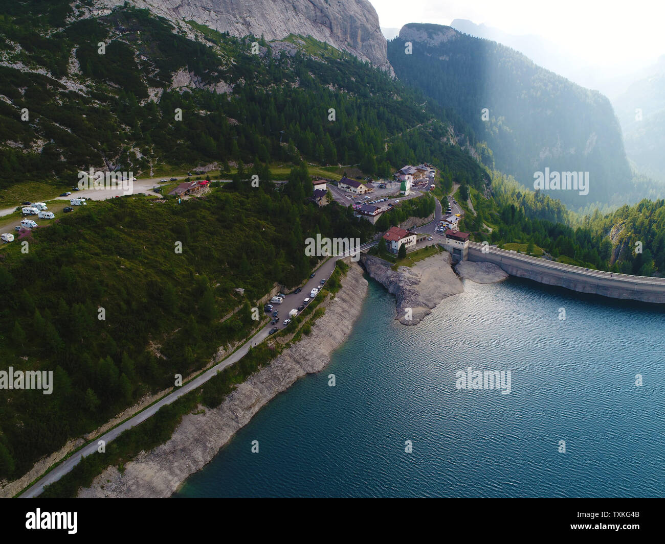 Lago Fedaia (Fedaia lake), an artificial lake and a dam near Canazei ...