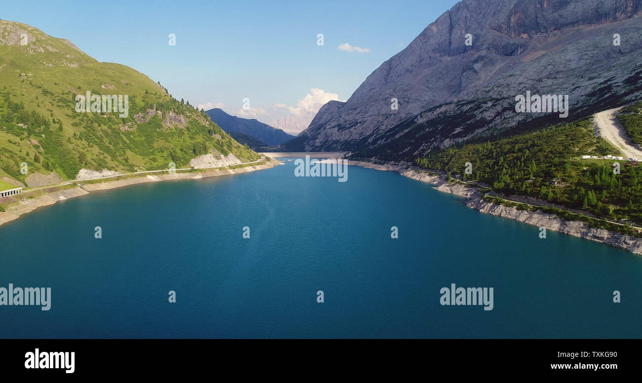 Lago Fedaia (Fedaia lake), an artificial lake and a dam near Canazei ...