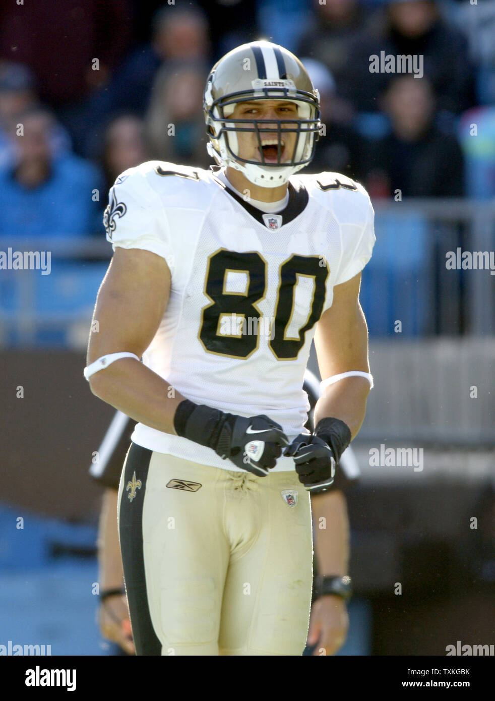 New Orleans Saints tight end David Thomas (80) celebrates after scoring ...