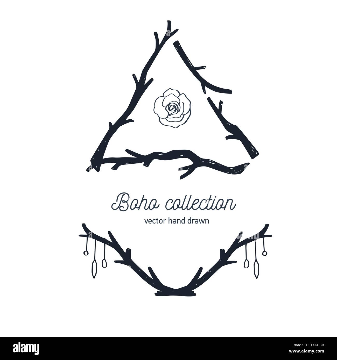 Native plants border Stock Vector Images - Alamy