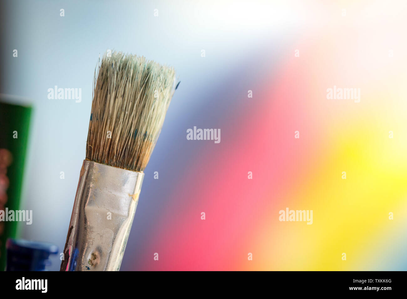 Artist paint brush on creative background. Painting therapy Stock Photo ...