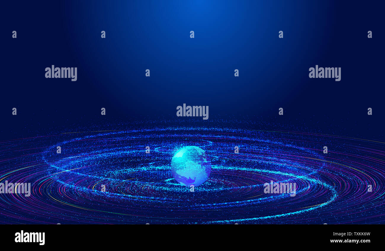 Motion particle earth digital hi-res stock photography and images - Alamy
