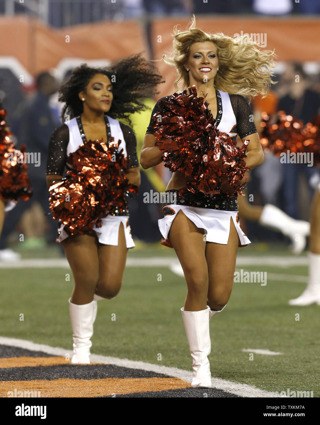 Cincinnati Bengals cheer leaders cheer for their team against the ...