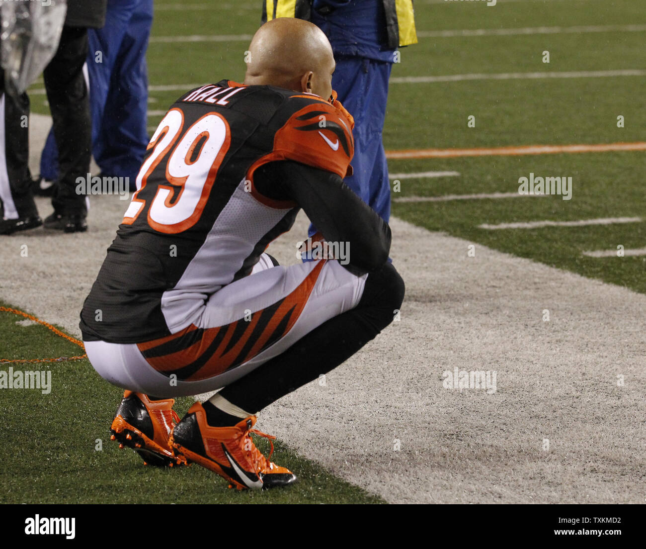 Cincinnati Bengals' Leon Hall (29) reacts after his team lost 16-18 to ...