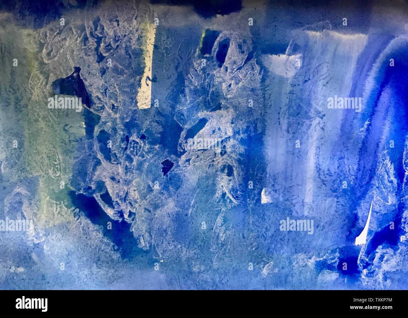 Blue stone pigment texture painting wallpaper texture Stock Photo - Alamy