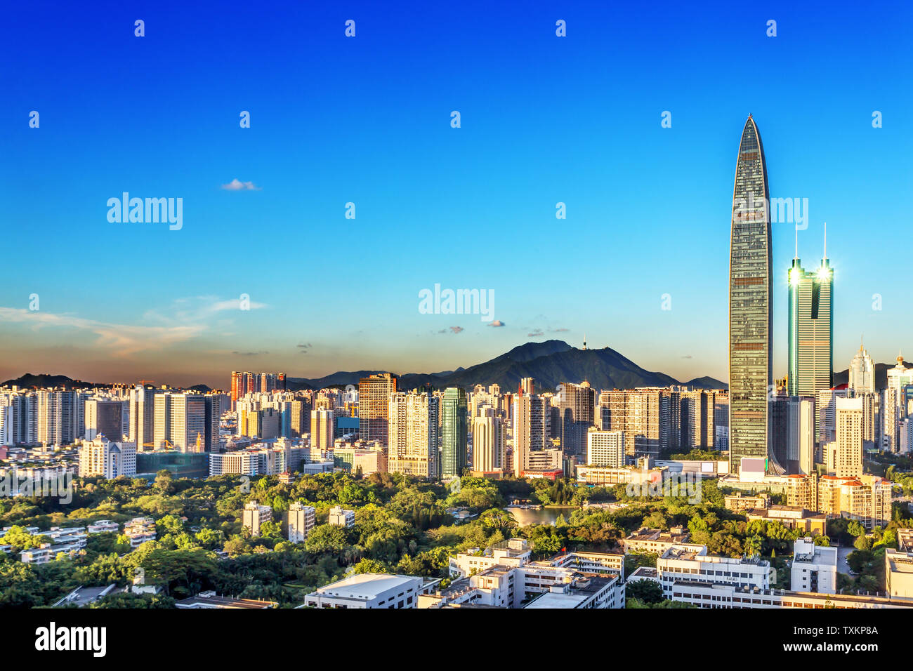 skyscrapers and mansions of a modern city Stock Photo - Alamy