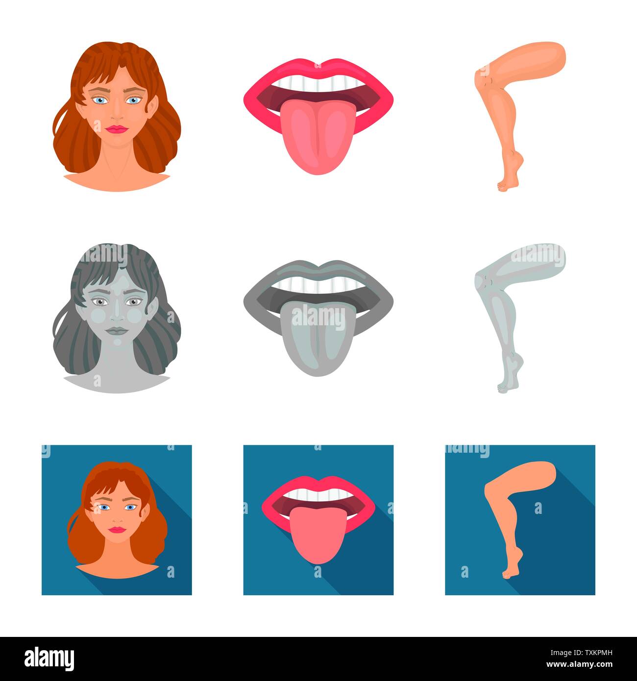 Vector design of body and part sign. Collection of body and anatomy ...