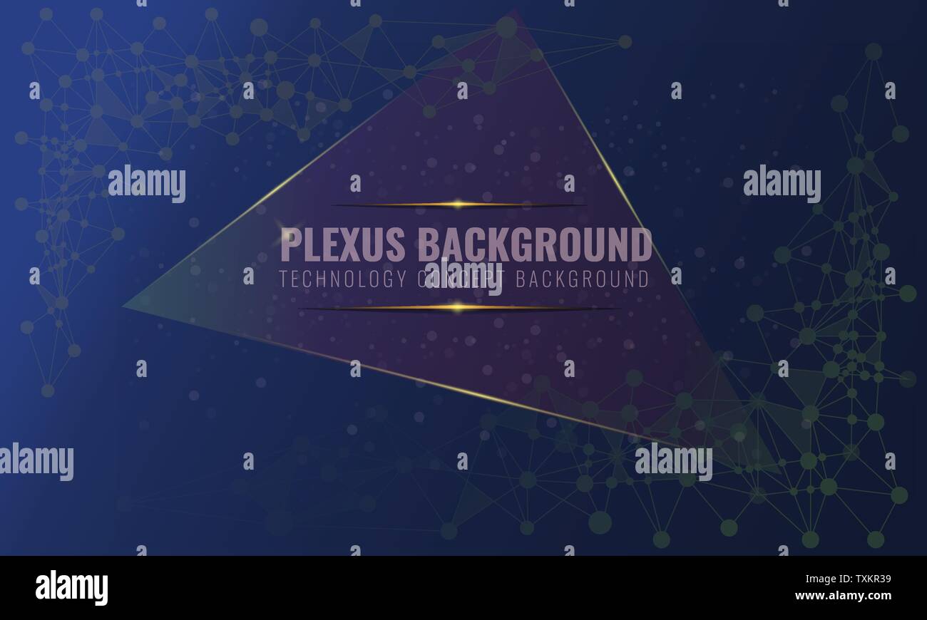 Abstract plexus background with connected lines and dots. Wave flow for your visit card or flyer ...