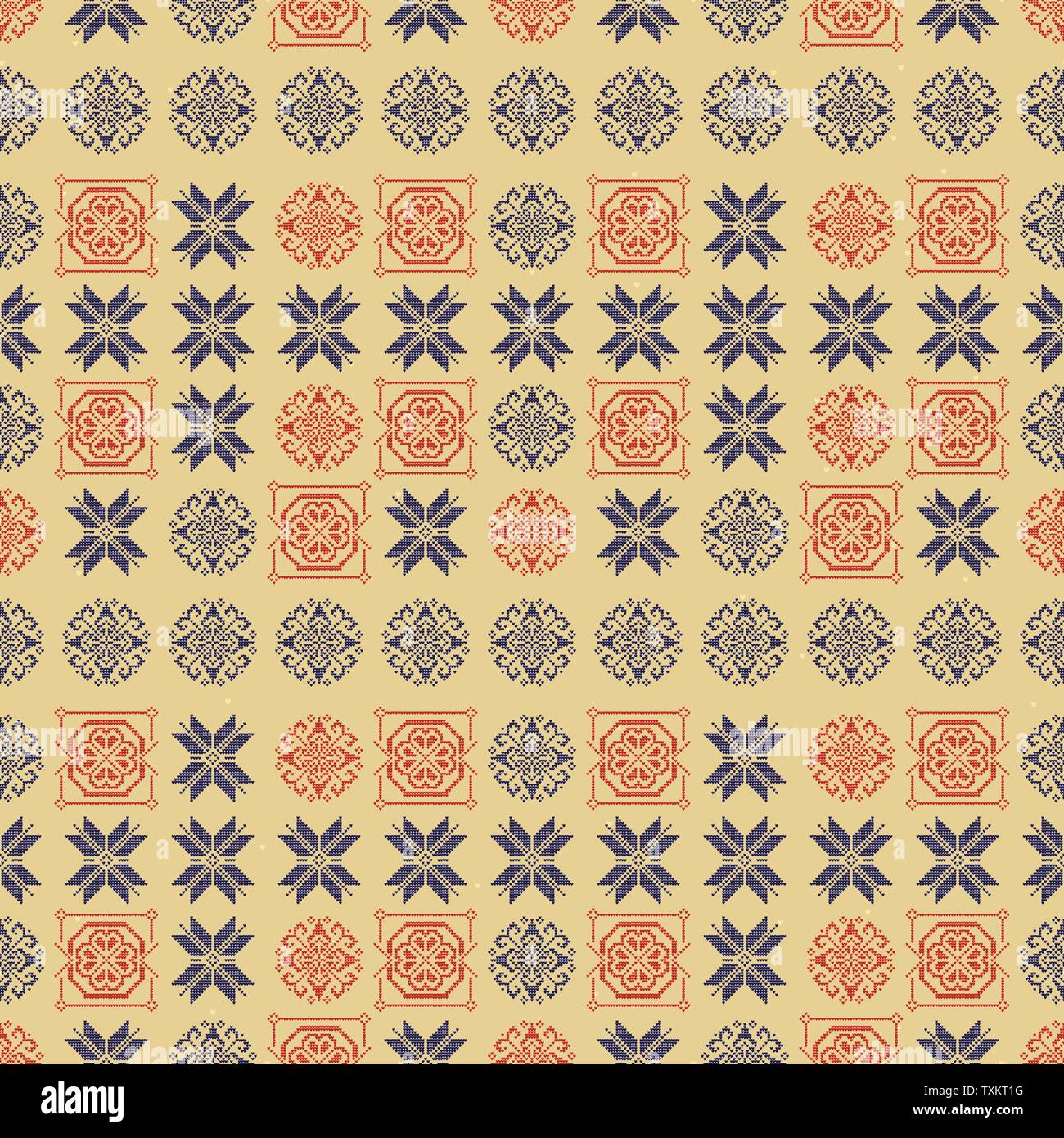 Traditional Norway Style Seamless Knitting Pattern. Abstract ethnic ...