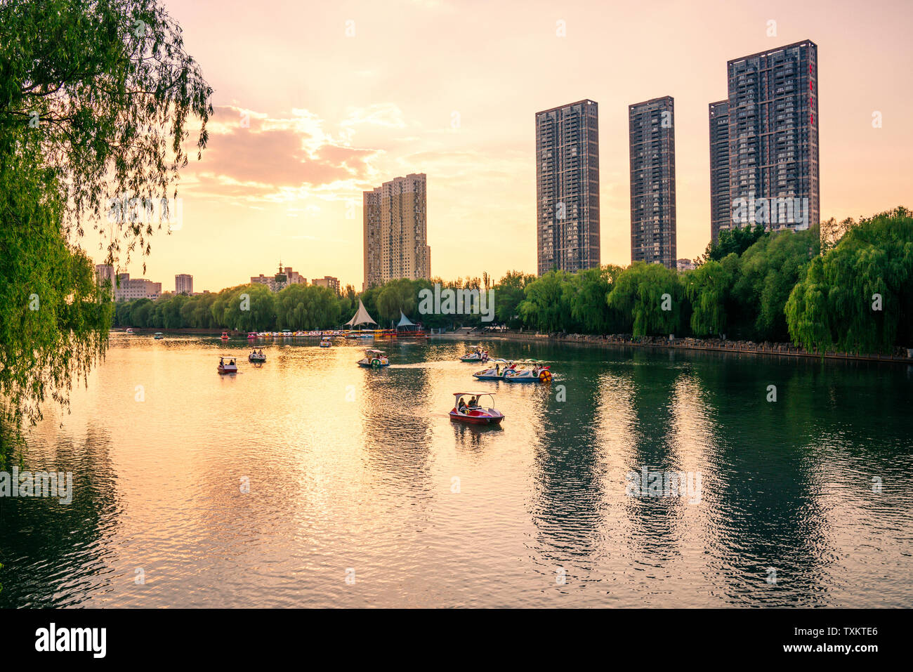Shenyang Bridge and River Stock Photo - Alamy