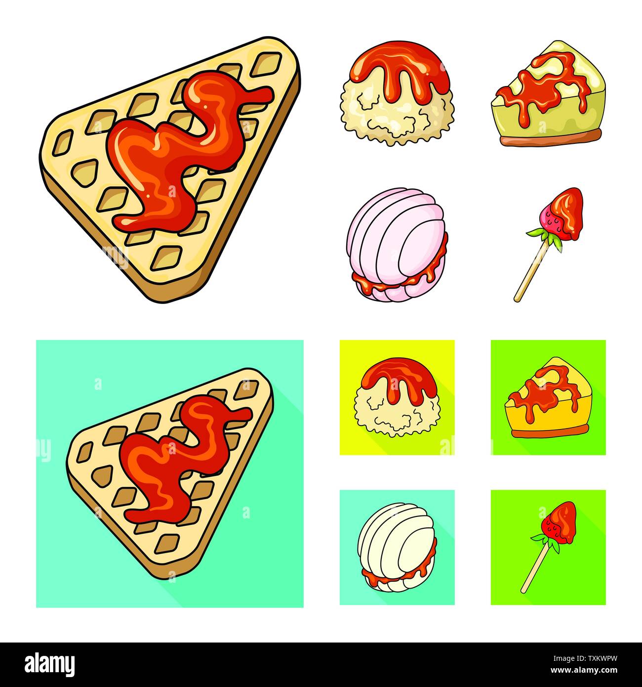 Vector illustration of confectionery and culinary sign. Set of ...