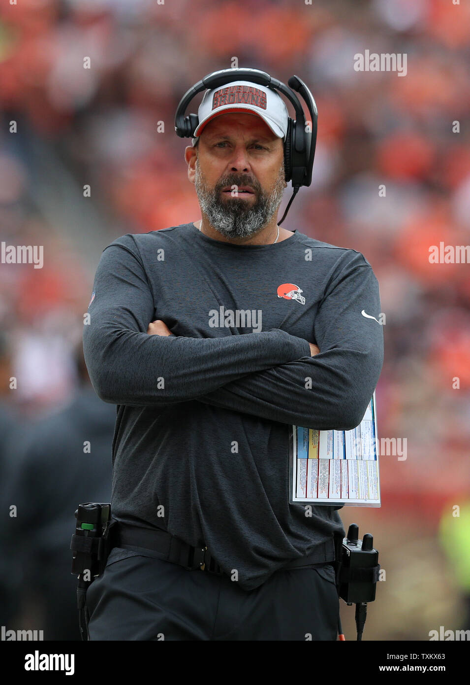 Cleveland Browns offensive coordinator Todd Haley looks on at First ...