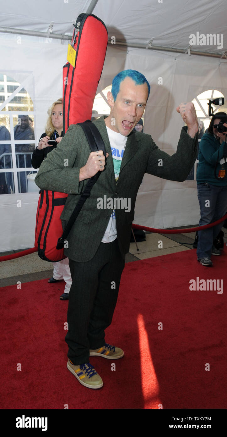 Flea Bassist For The Band Red Hot Chili Peppers Arrives For The Rock And Roll Hall Of Fame