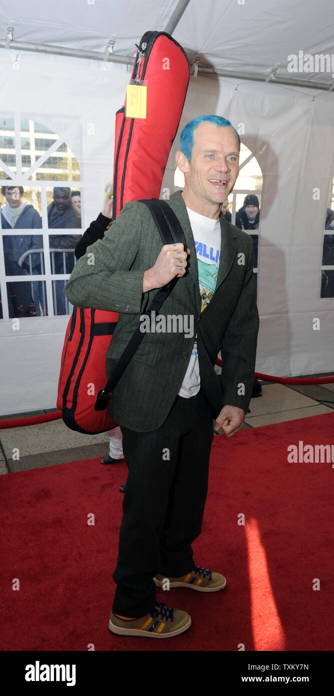 Flea Bassist For The Band Red Hot Chili Peppers Arrives For The Rock And Roll Hall Of Fame