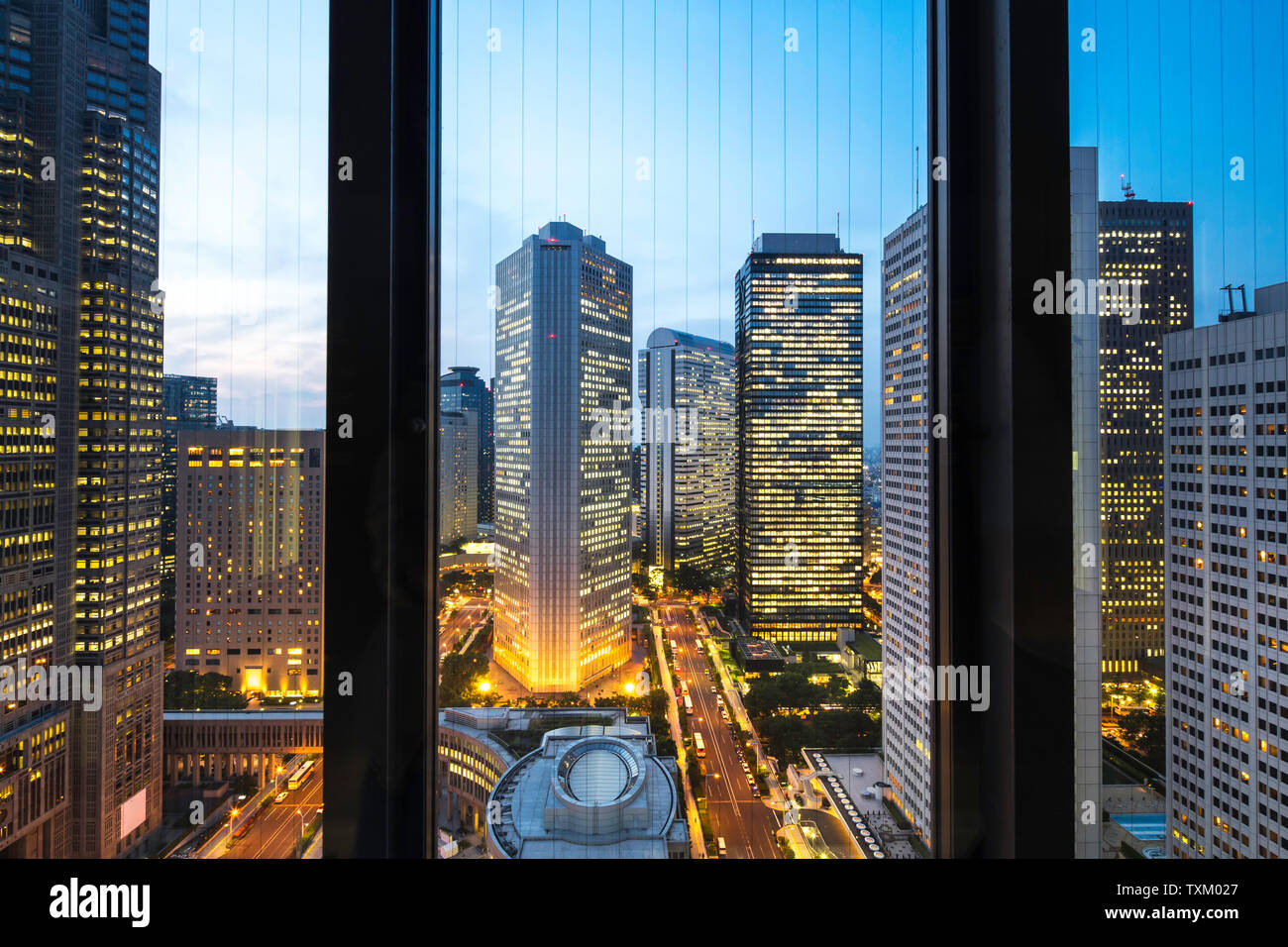 modern office buildings in downtown of tokyo at twilight Stock Photo ...