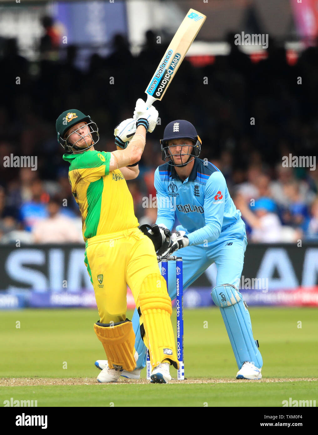 Australia's Marcus Stoinis bats during the ICC cricket World Cup group ...