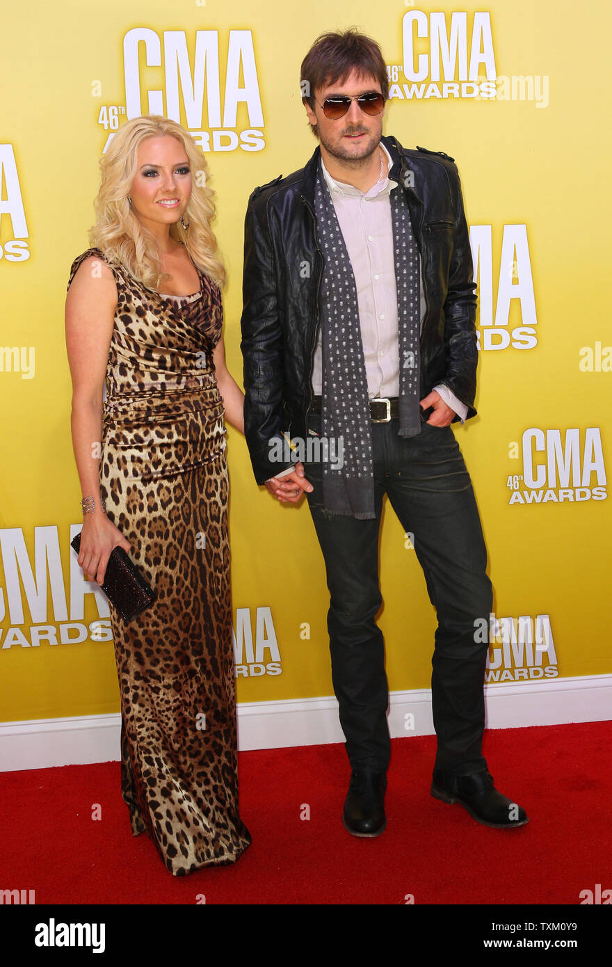 Eric Church and his wife Katherine arrive on the red carpet for the ...