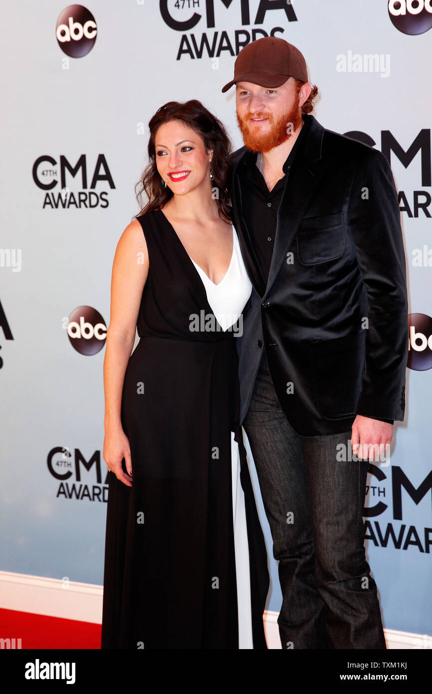 Eric Paslay arrives on the red carpet with a guest at the 47th Annual ...