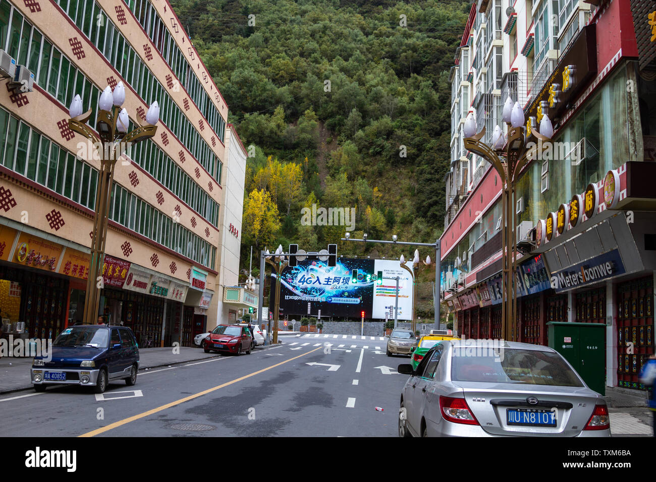 Narrow city of Marcon Stock Photo - Alamy