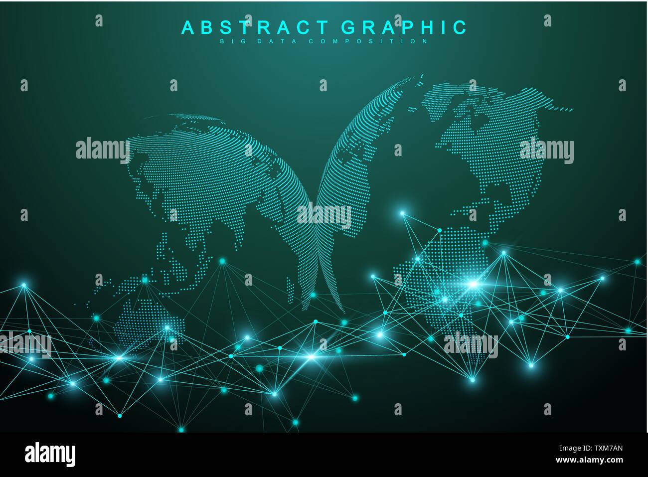 Geometric Graphic Background Molecule And Communication Connected Lines With Dots Minimalism