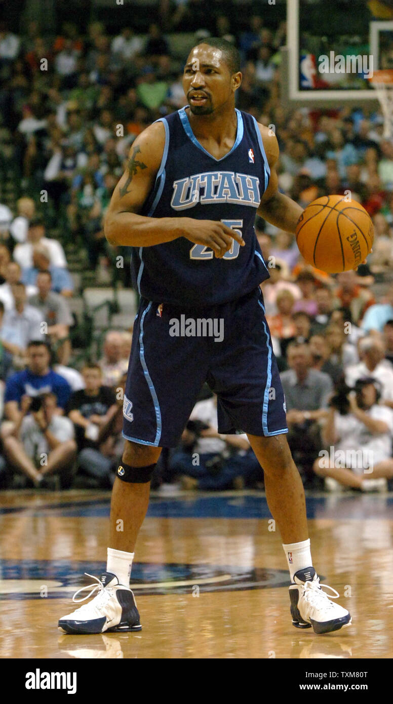 Utah's Keith McLeod brings the ball upcourt in the Dallas Mavericks-Utah Jazz game April 16 ...