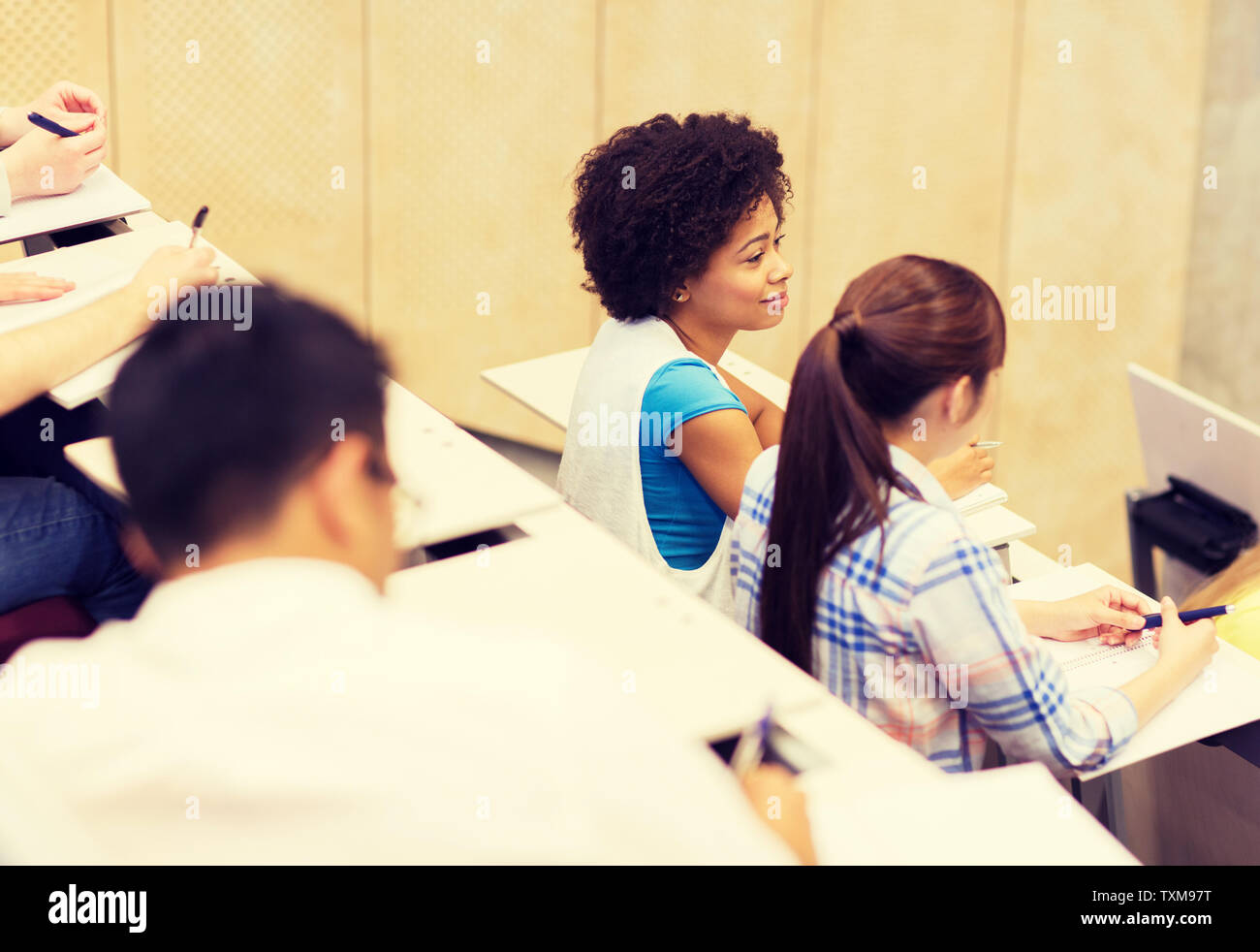 group of international students in lecture hall Stock Photo - Alamy
