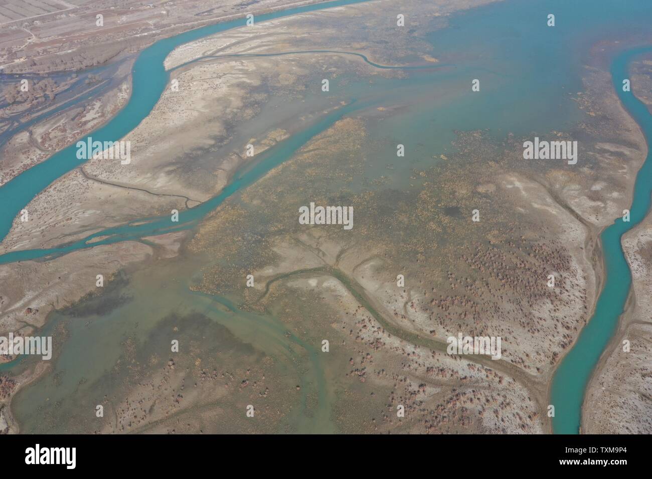 Aerial shot river Stock Photo - Alamy