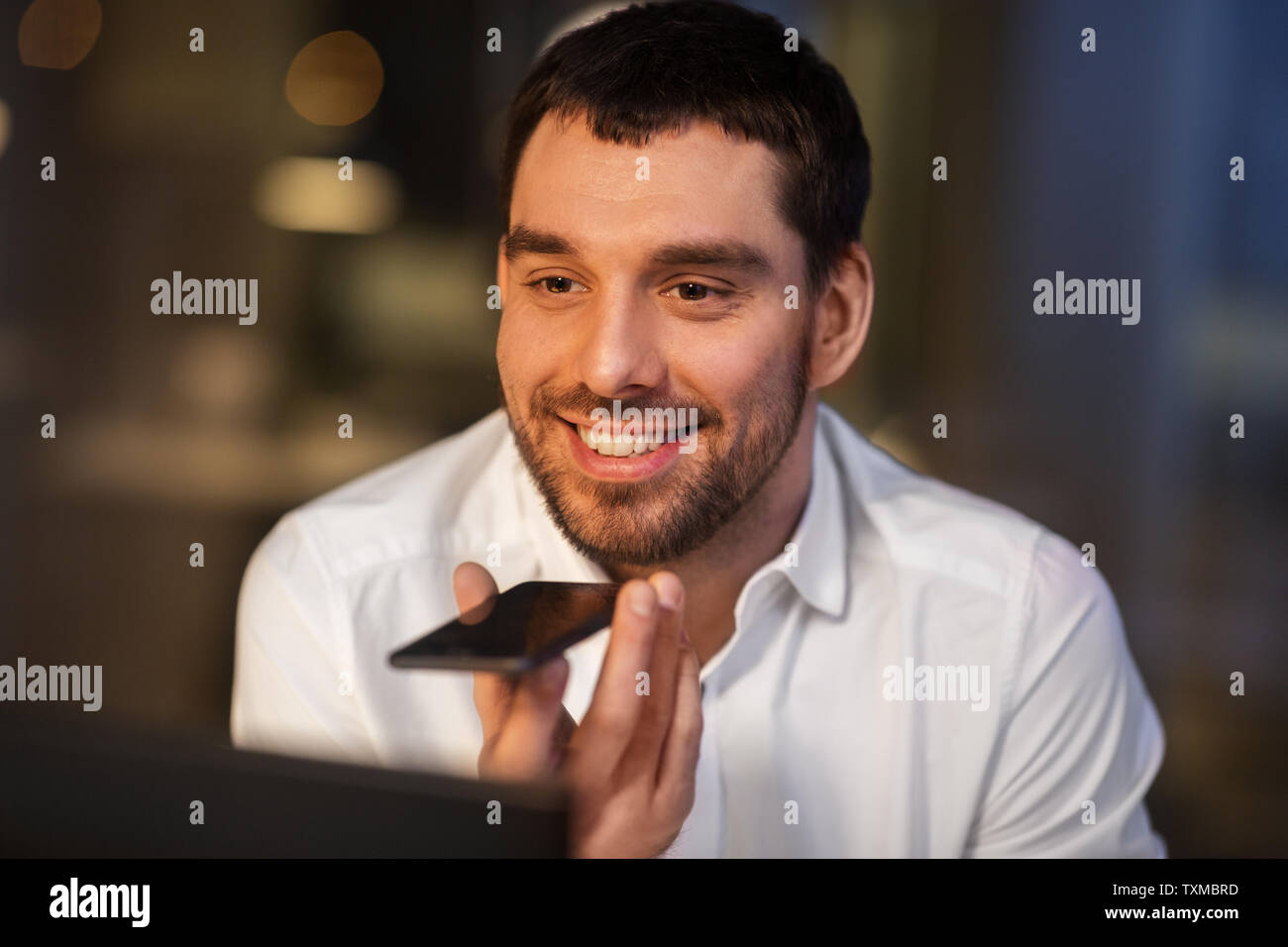 Businessman recording voice message hi-res stock photography and images ...