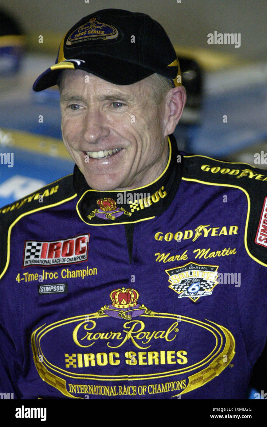 Mark Martin celebrates winning the Crown Royal IROC race , at Daytona ...