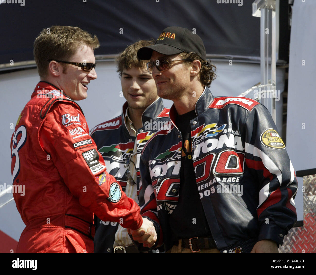Dale Earnhardt Jr. meets Ashton Kutcher(C) and Matthew McConaughey(R ...