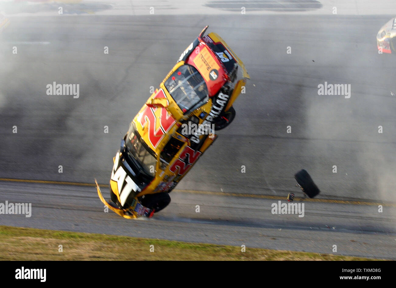 Scott Wimmer goes end over end during the 47th annual Daytona 500 at ...