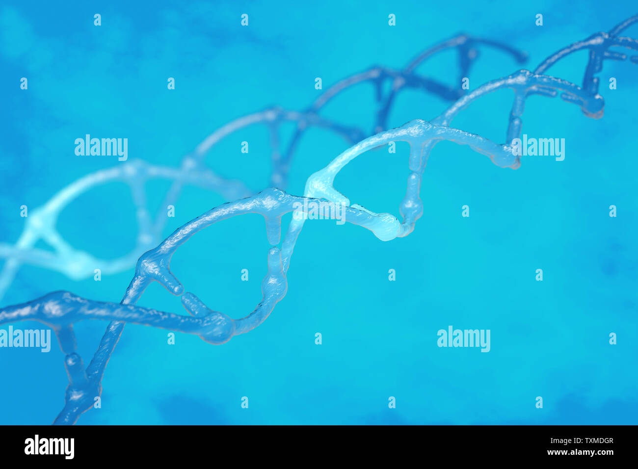 Three-dimensional rendering, DNA with blue background Stock Photo - Alamy