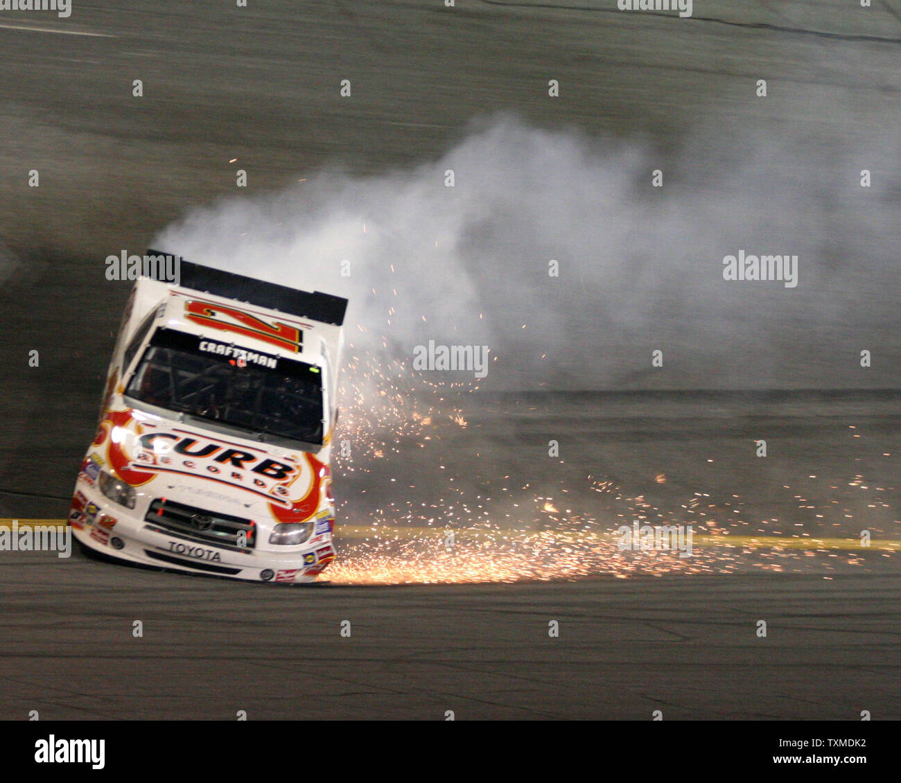 Joey Miller loses control in turn four during the NASCAR Craftsman ...