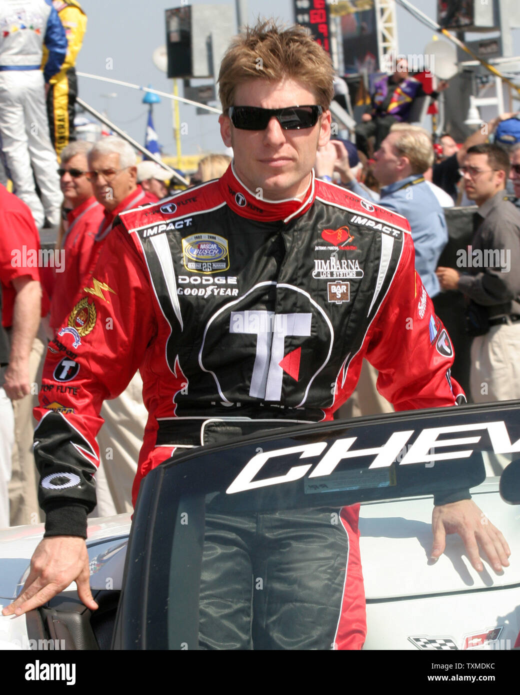 Jamie McMurray is introduced to the crowd prior to the start of the ...