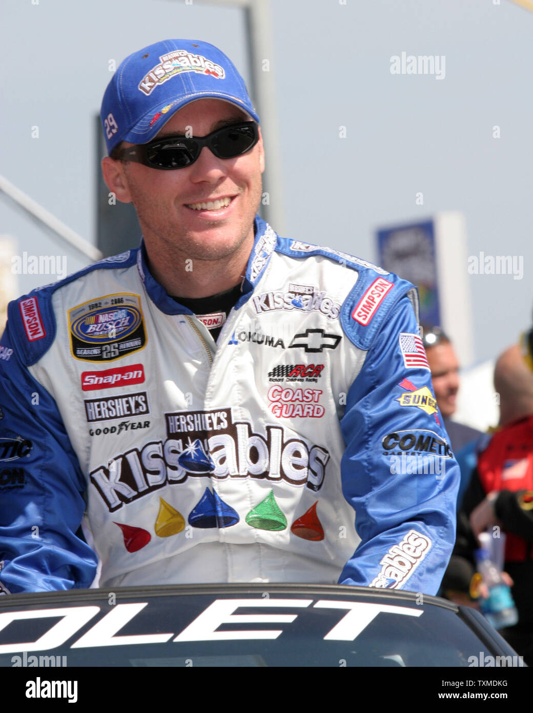 Kevin Harvick is introduced to the crowd prior to the start of the ...