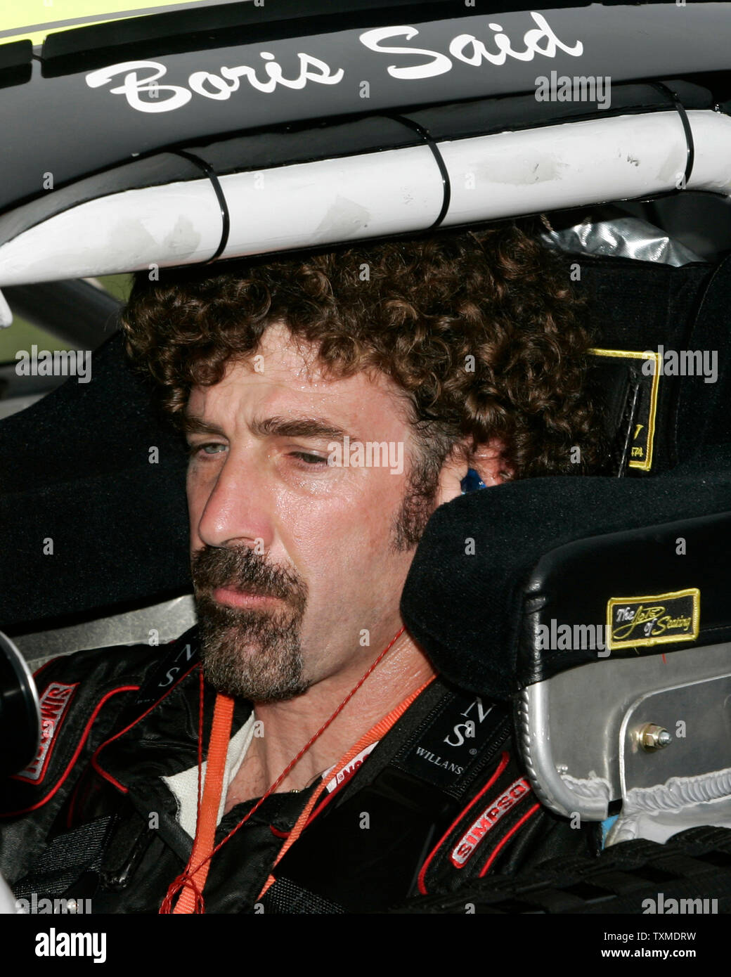 Boris Said awaits his turn to qualify for the Nextel Pepsi 400 NASCAR ...