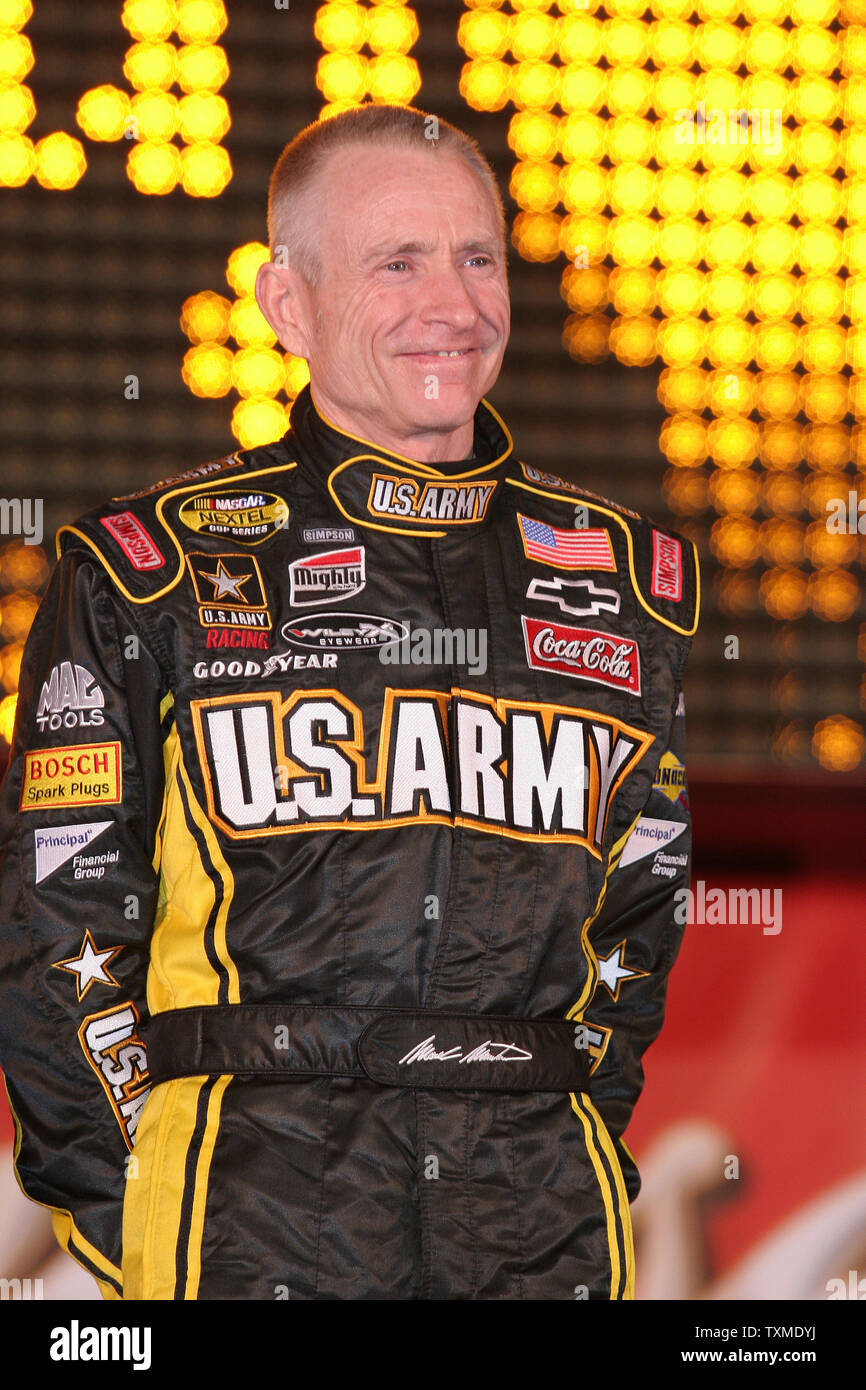 Mark Martin participates in driver introductions prior to the start of ...