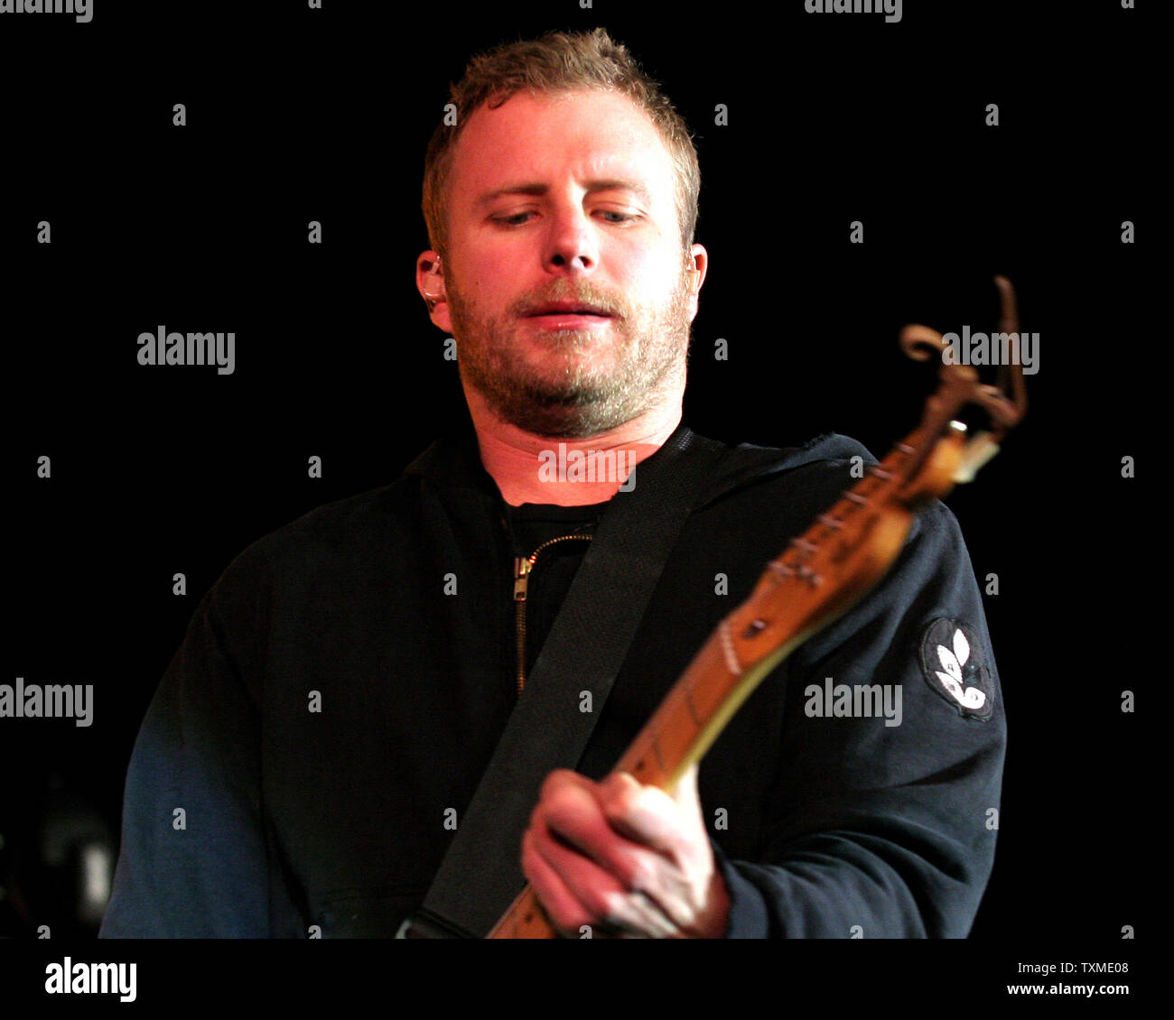 Country singer Dierks Bentley performs in concert after the running of ...