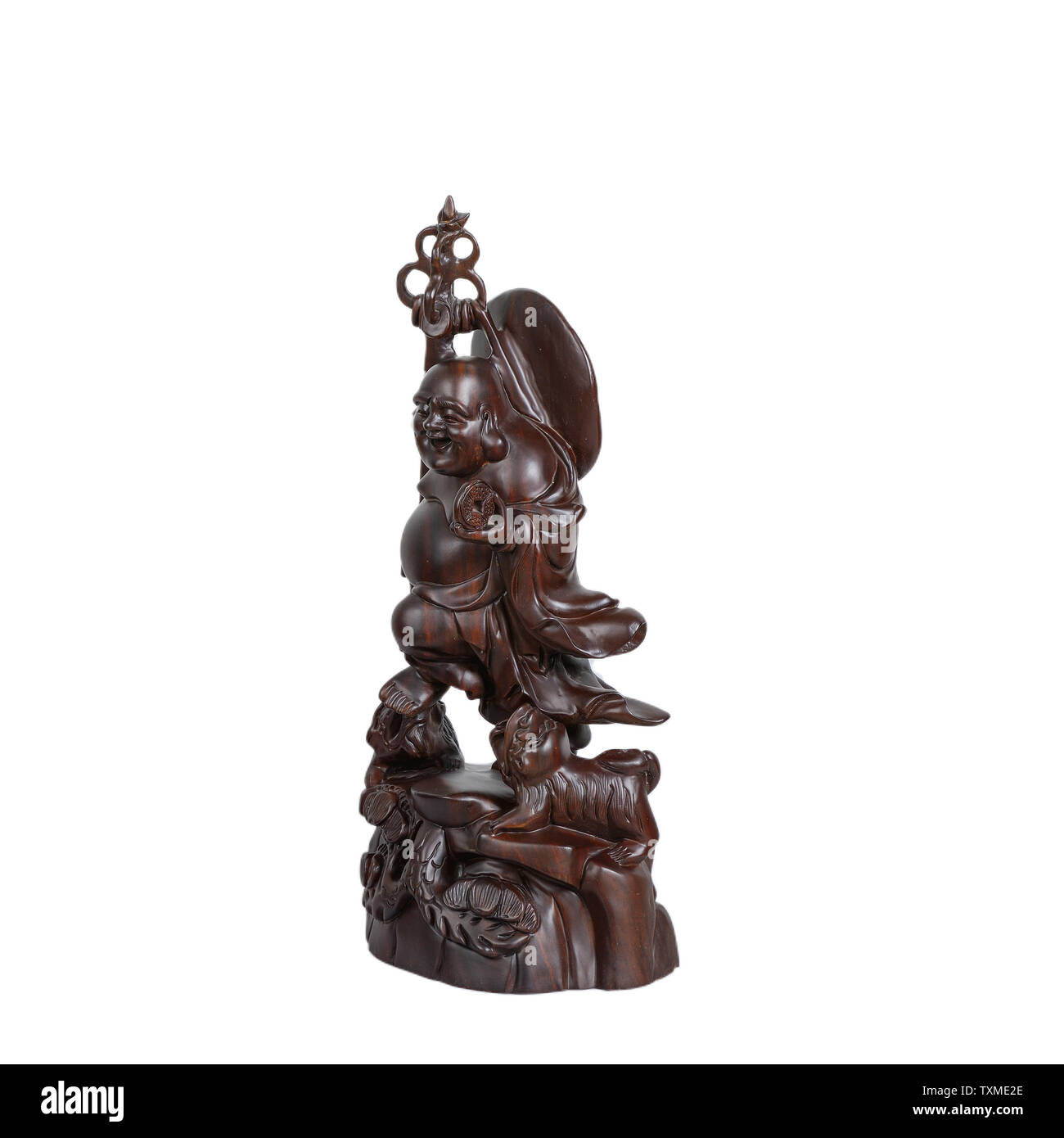 Ancient wood symbols and statues the statue is hand made hi-res stock ...