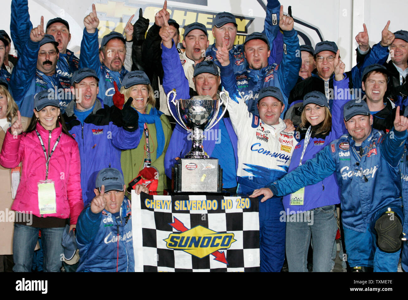 Jack Sprague and team celebrate winning the NASCAR Craftsman Chevy ...