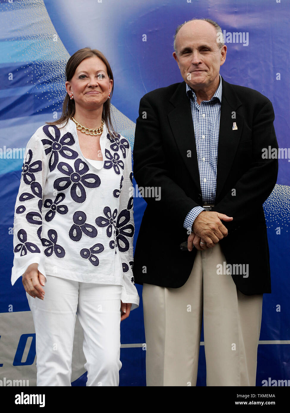 Honorary Race Official Rudy Giuliani and his wife Judith Nathan attend ...