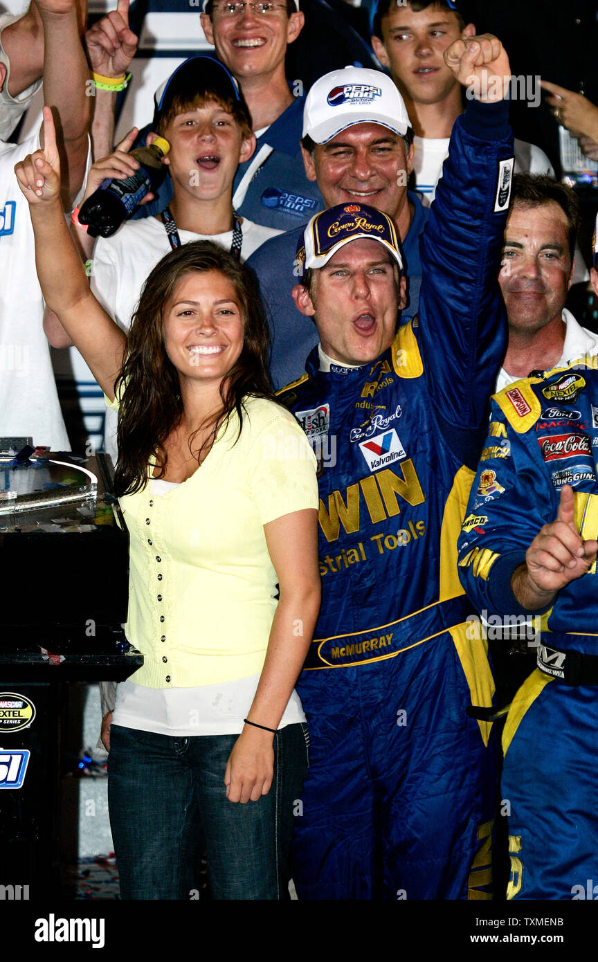 Jamie McMurray and girlfriend Christy Futrell celebrate in Victory Lane ...