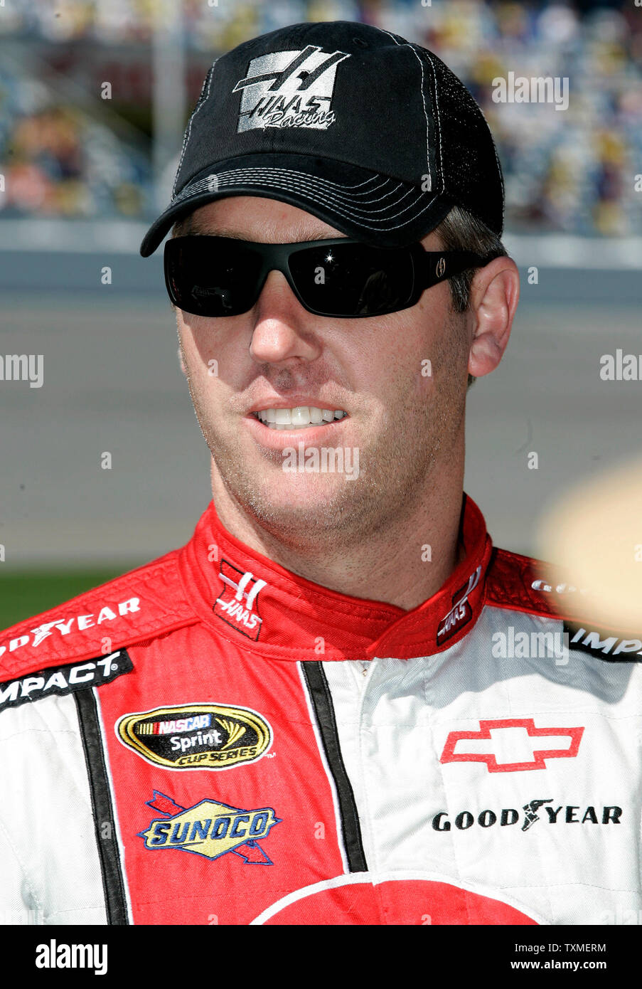 Jeremy Mayfield waits on pit road for his turn to qualify for the ...