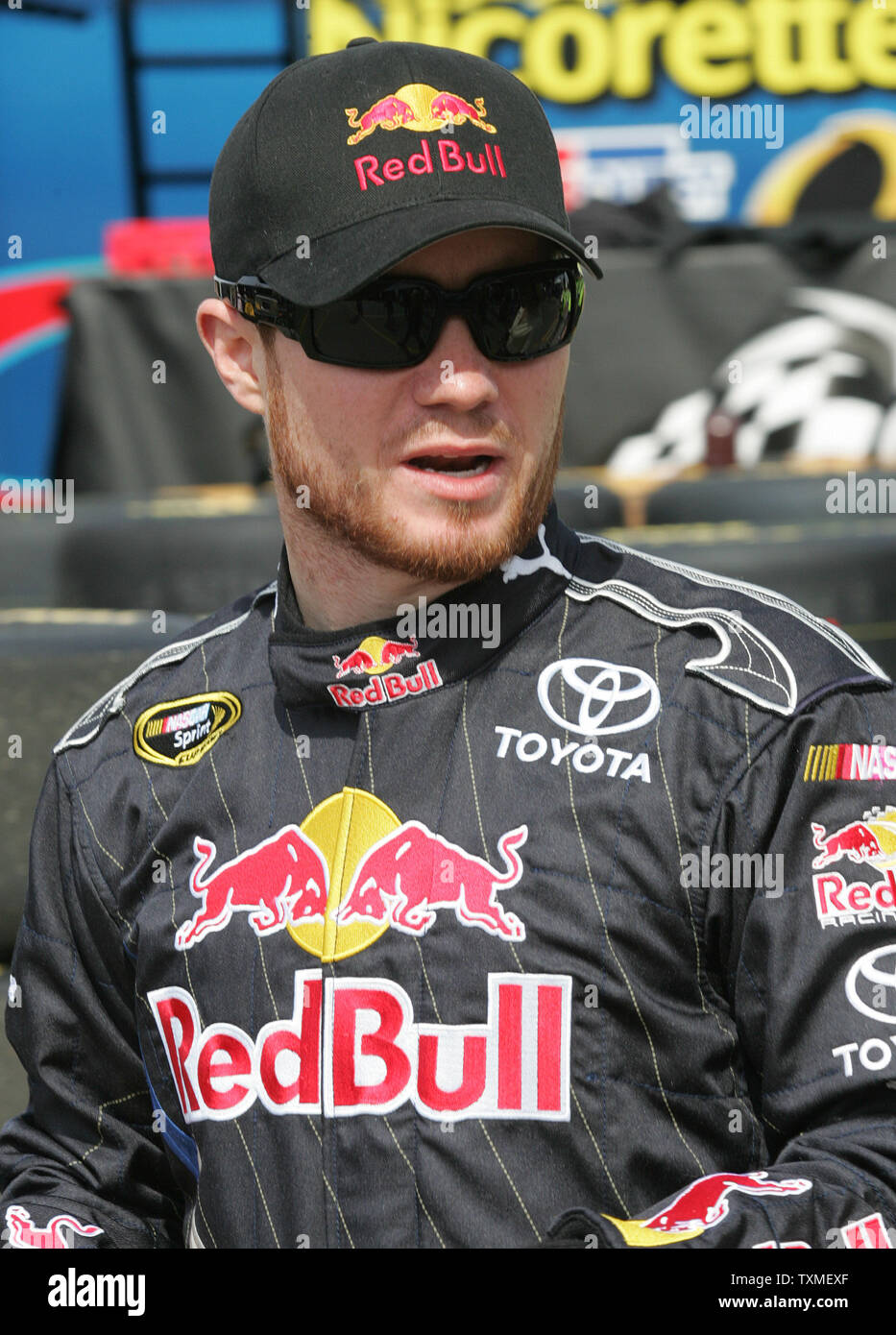 Brian Vickers waits for the start of practice for the Daytona 500 at ...