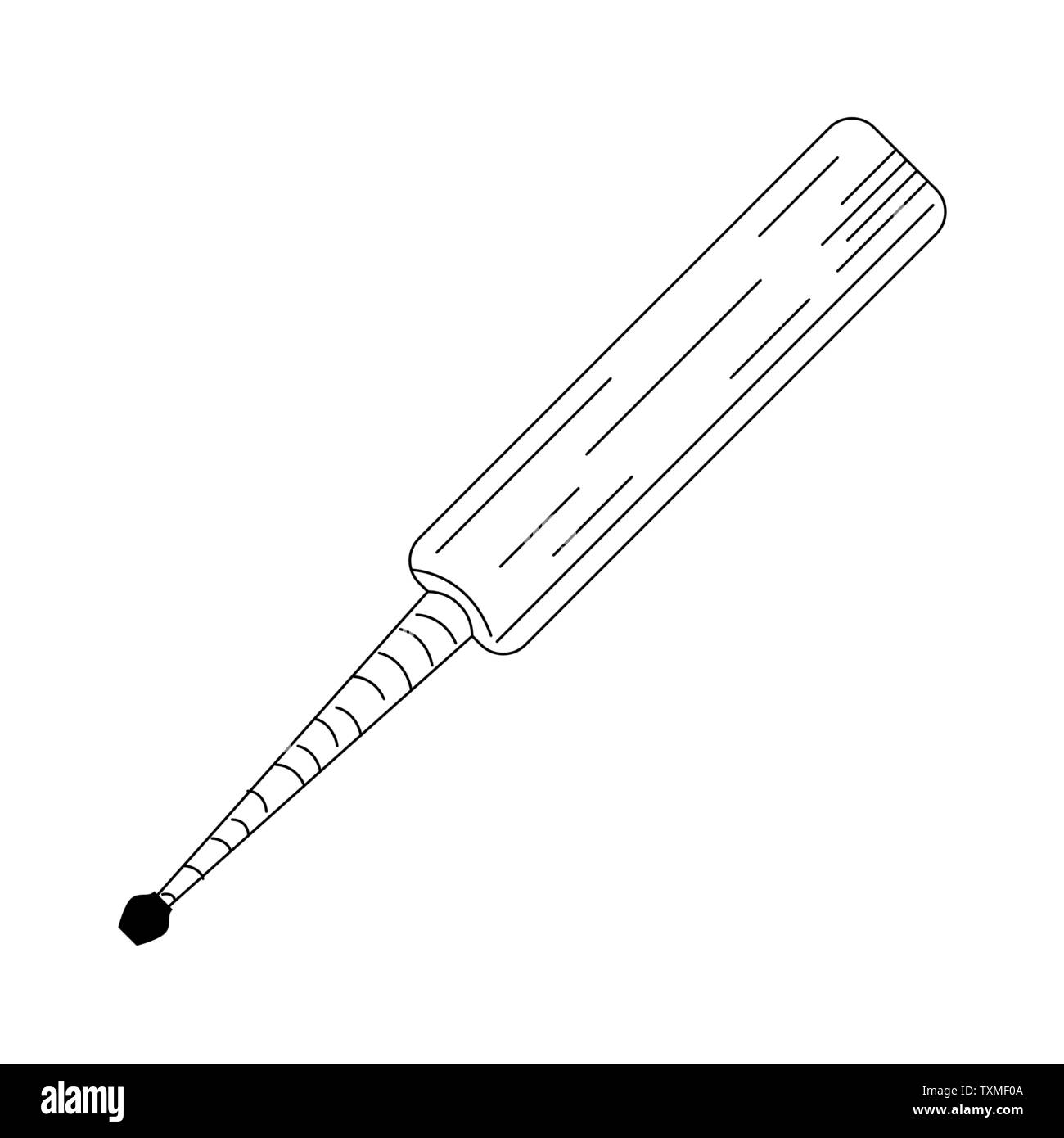 cricket equiment elements icon cartoon in black and white Stock Vector ...
