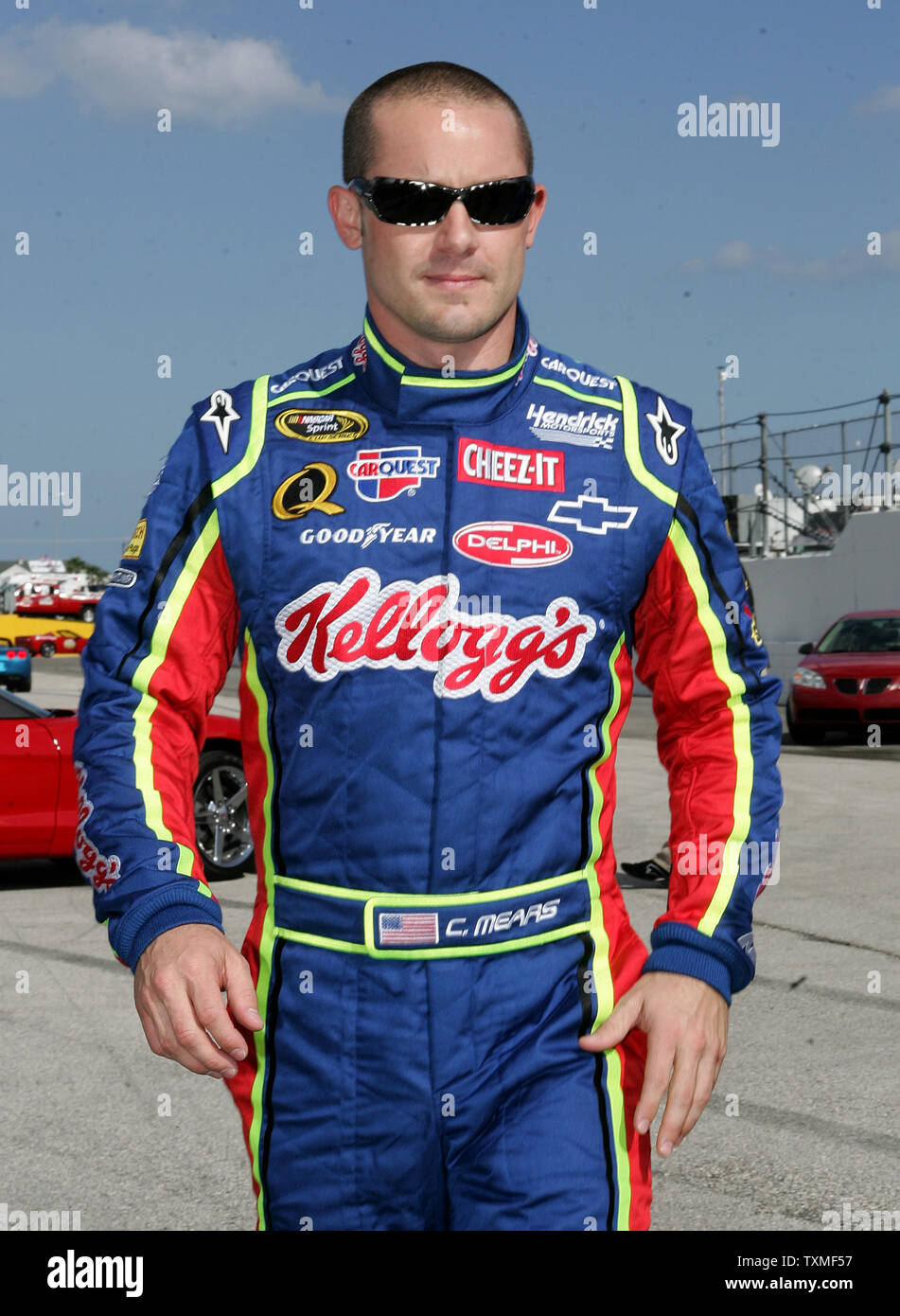Casey Mears walks to his car on pit road prior to the start of the 50th ...