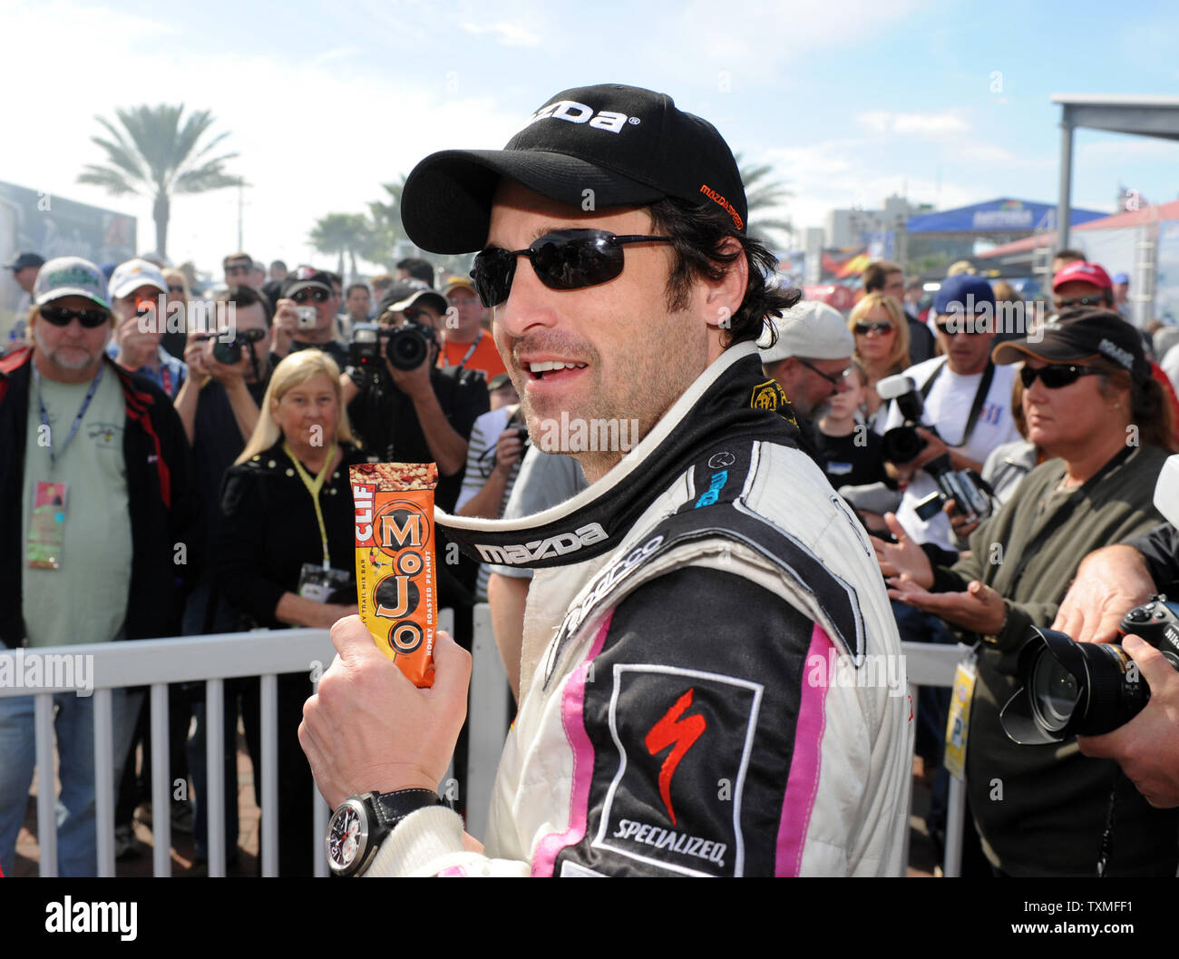 Actor Patrick Dempsey walks to pit road prior to the start of the 47th ...