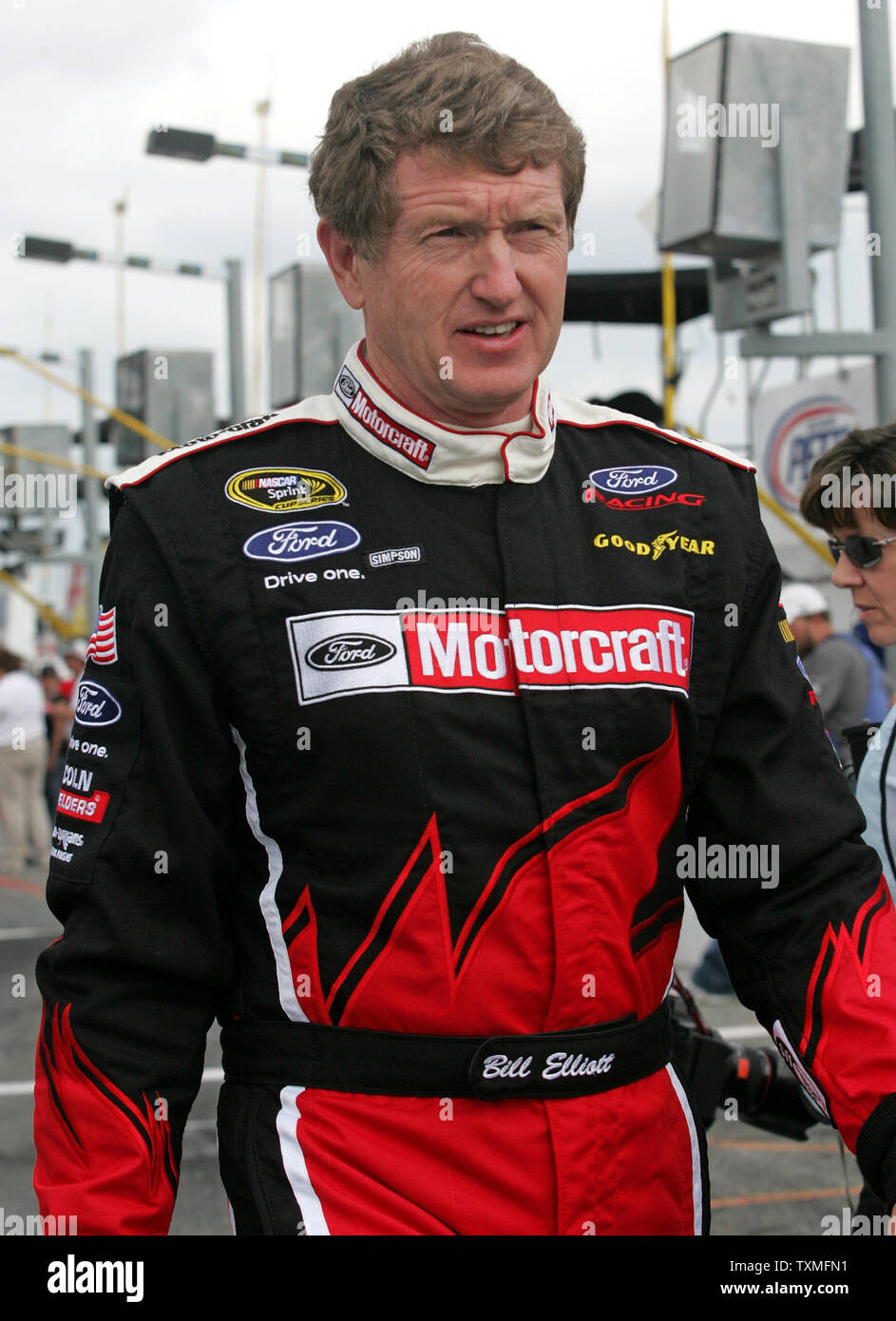 Bill Elliott walks on pit road prior to the start the NASCAR Gatorade ...