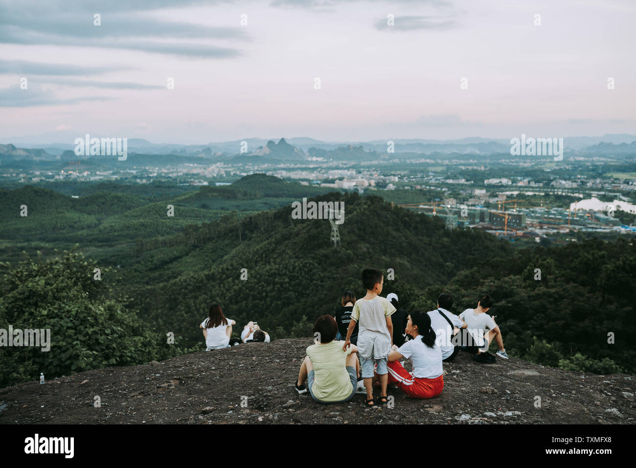 People who climb mountains and rest Stock Photo - Alamy